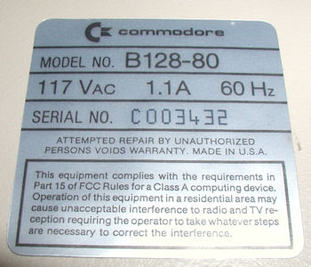 Vintage Computer Photos subject: commodore b128 - vintagecomputer.net - computer history ...